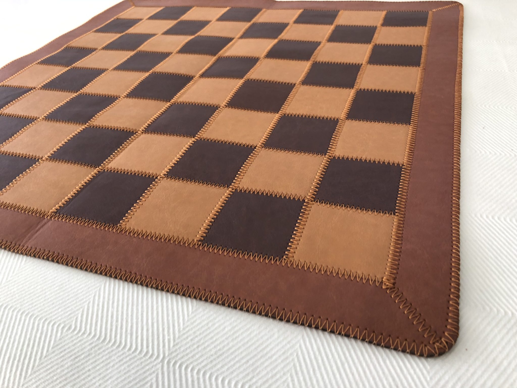 Leather Chess Mat 2" Squares - ChessBaron Chess Sets - 01278 426100