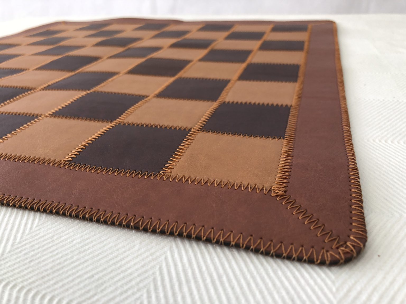 Leather Chess Mat 2" Squares - ChessBaron Chess Sets - 01278 426100
