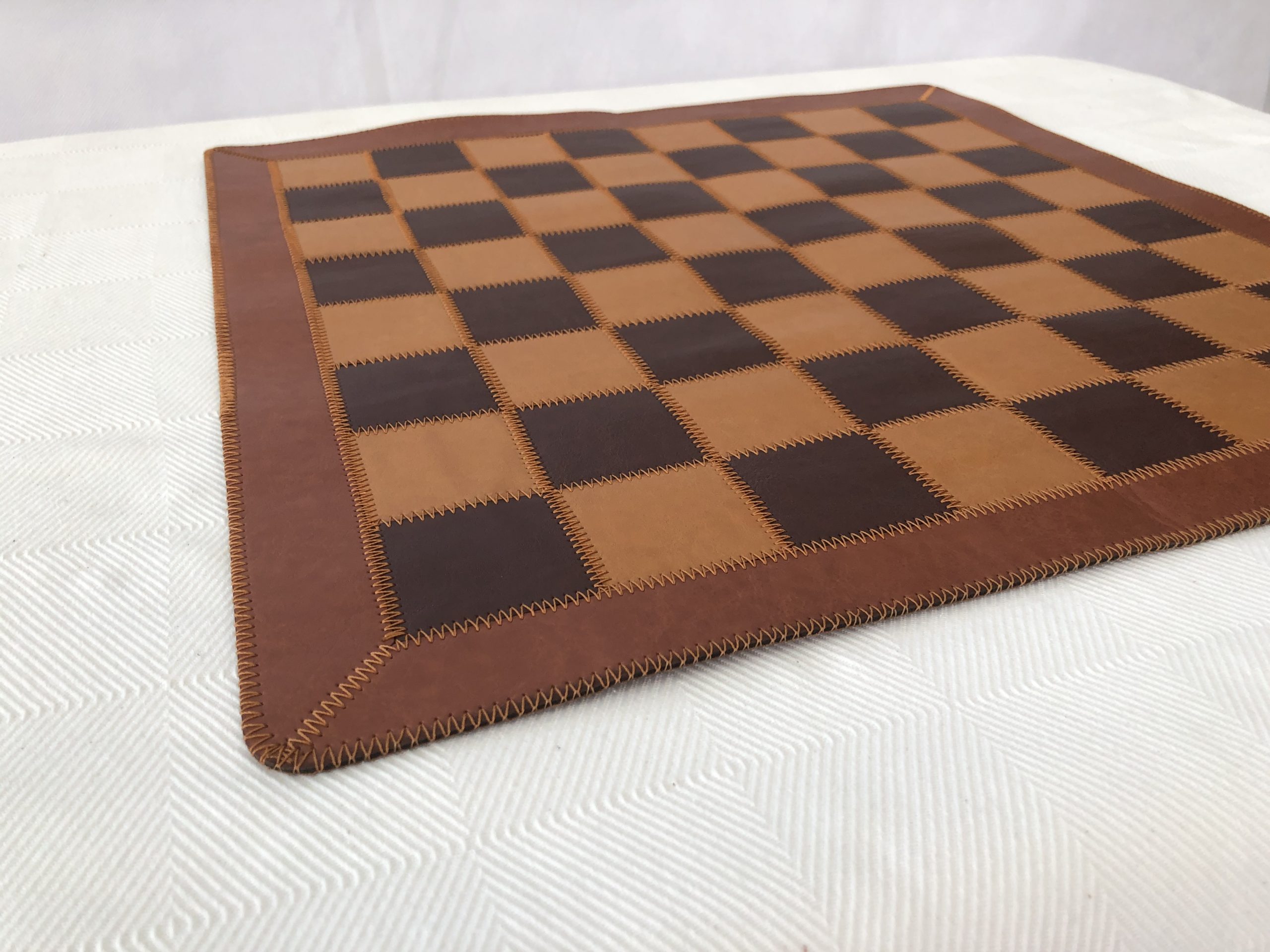 Leather Chess Mat 2" Squares - ChessBaron Chess Sets - 01278 426100
