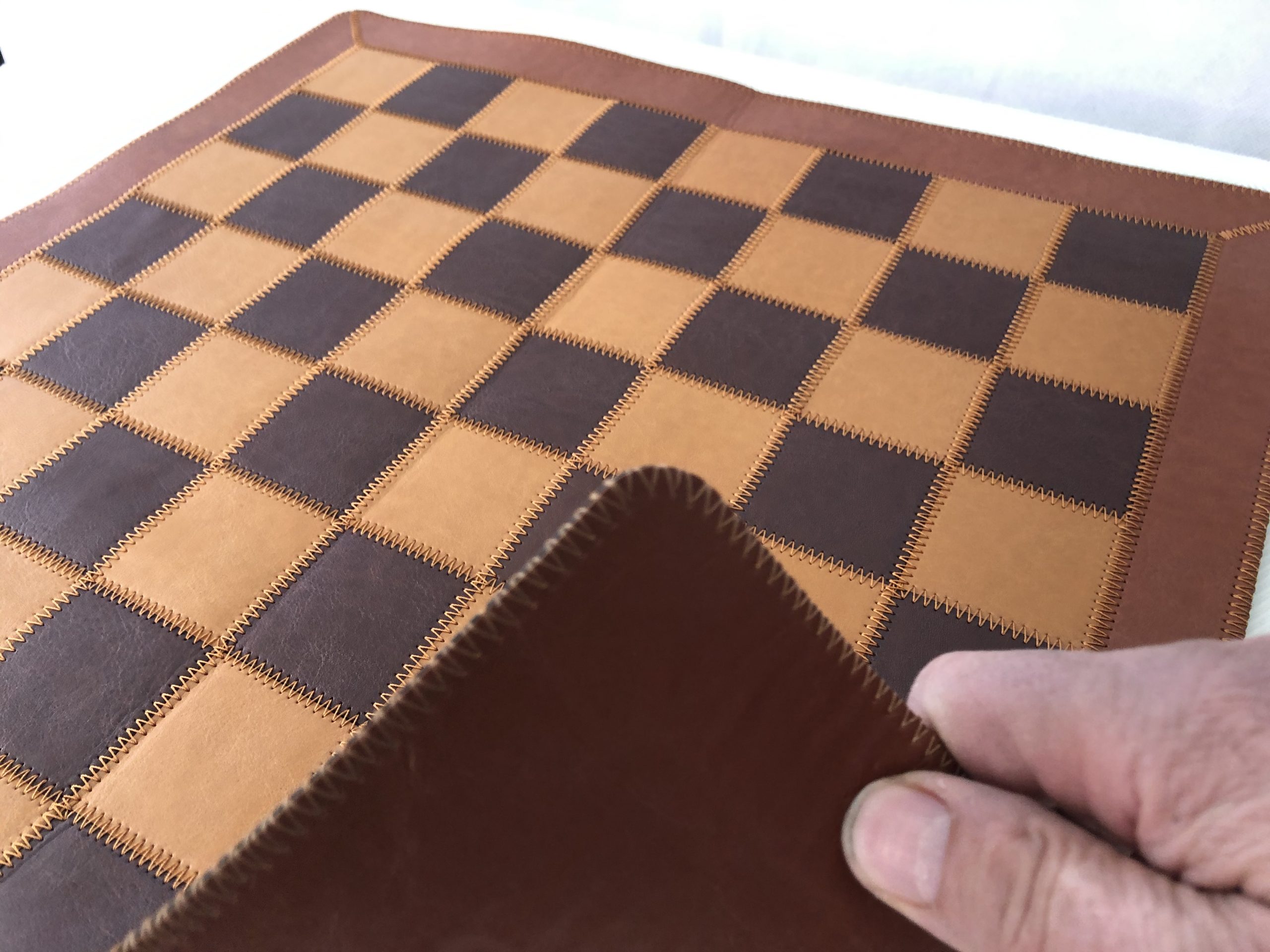 Leather Chess Mat 2" Squares - ChessBaron Chess Sets - 01278 426100