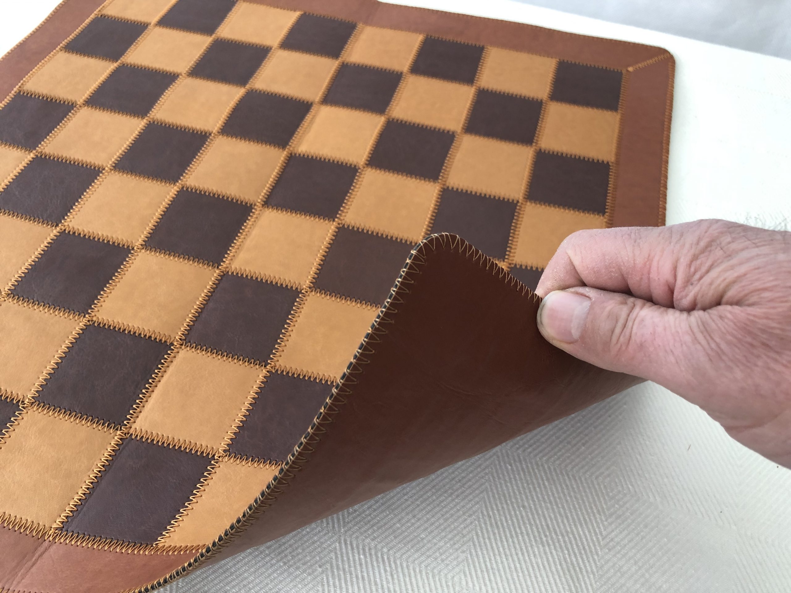 Leather Chess Mat 2" Squares - ChessBaron Chess Sets - 01278 426100