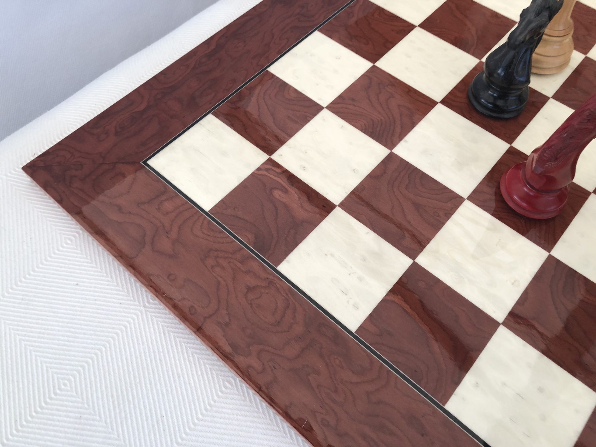 Red Gloss Chess Board 2.3in Squares - ChessBaron Chess Sets - 01278 426100