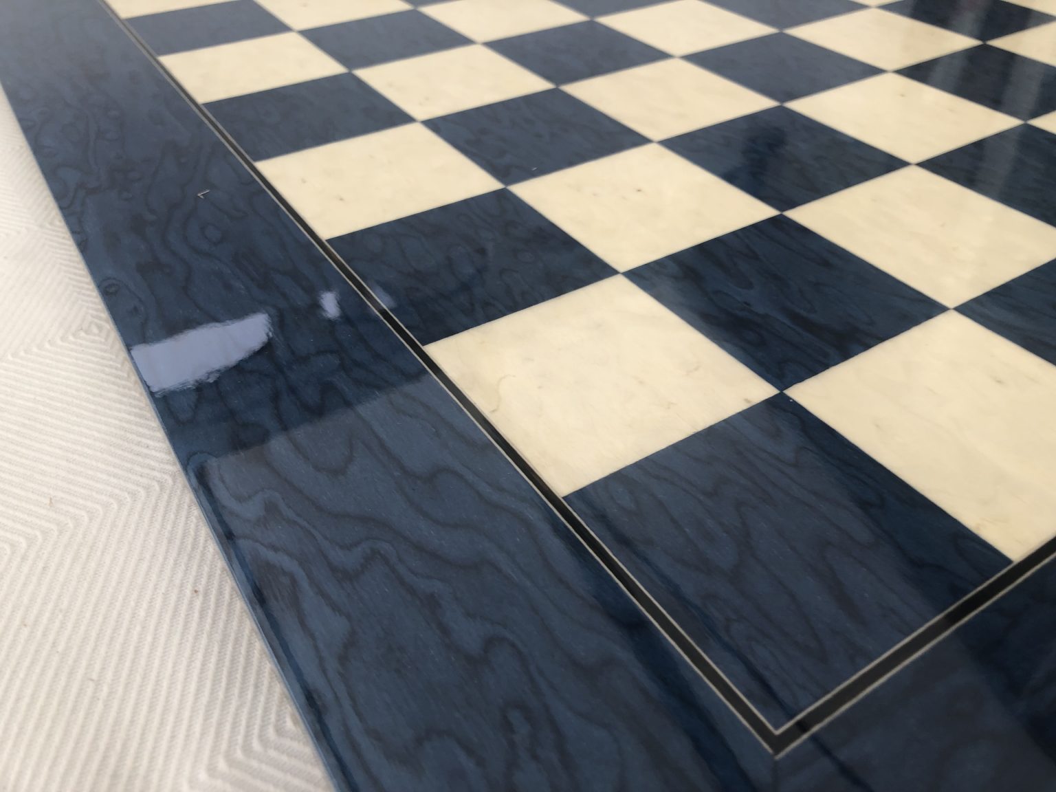 Blue Chess Board 1.6in Squares 18in Total - ChessBaron Chess Sets ...