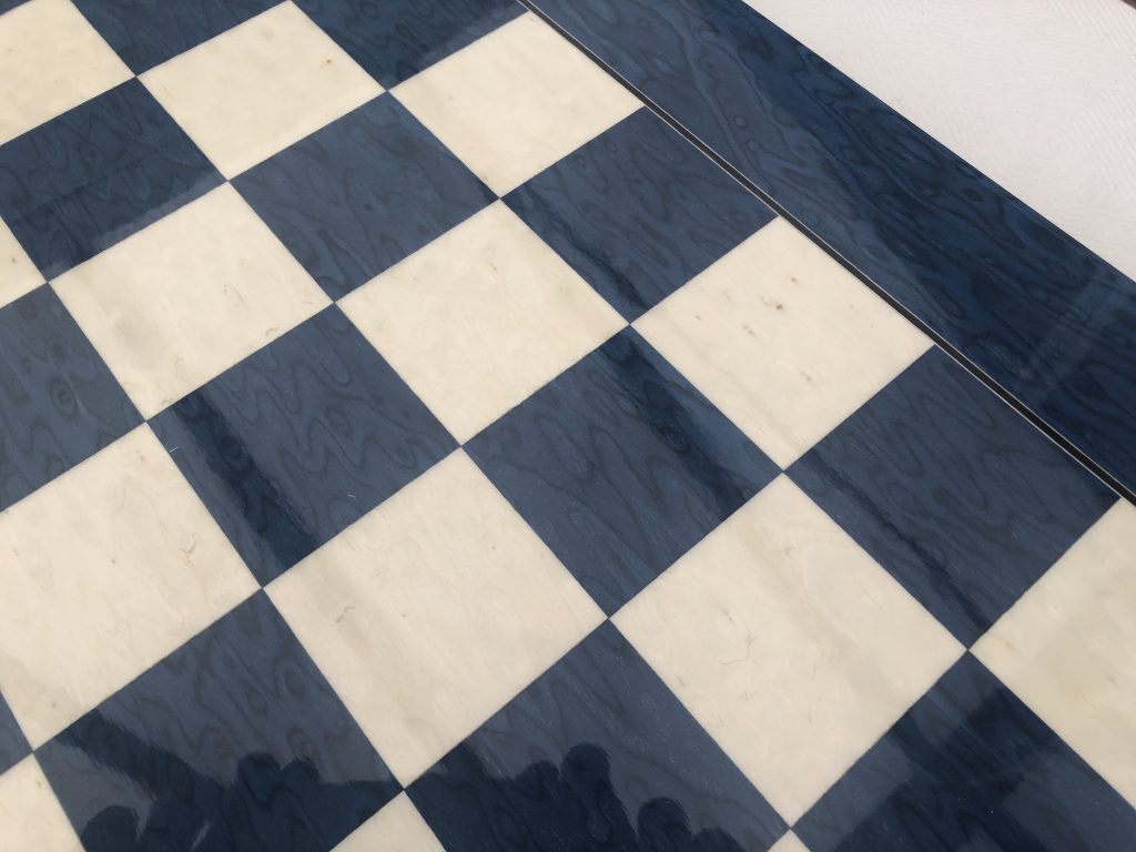 Blue Chess Board 1.6in Squares 18in Total - ChessBaron Chess Sets ...