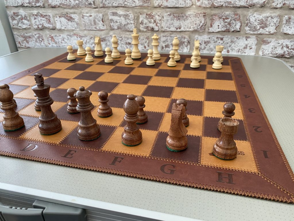 Thick Leather Chess Case, Mat and Chess Pieces all Included ...