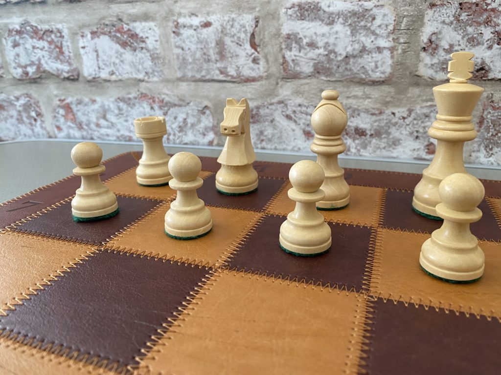Thick Leather Chess Case, Mat and Chess Pieces all Included ...