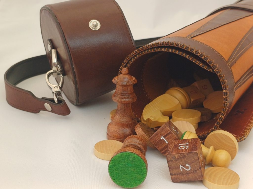 Thick LEATHER Chess Set (draughts and backgammon included) - ChessBaron ...