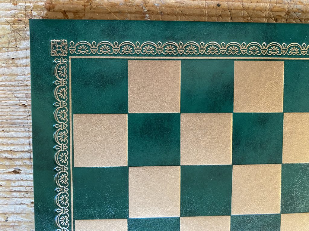Leatherette Green Chess Board - Small - ChessBaron Chess Sets - 01278 ...