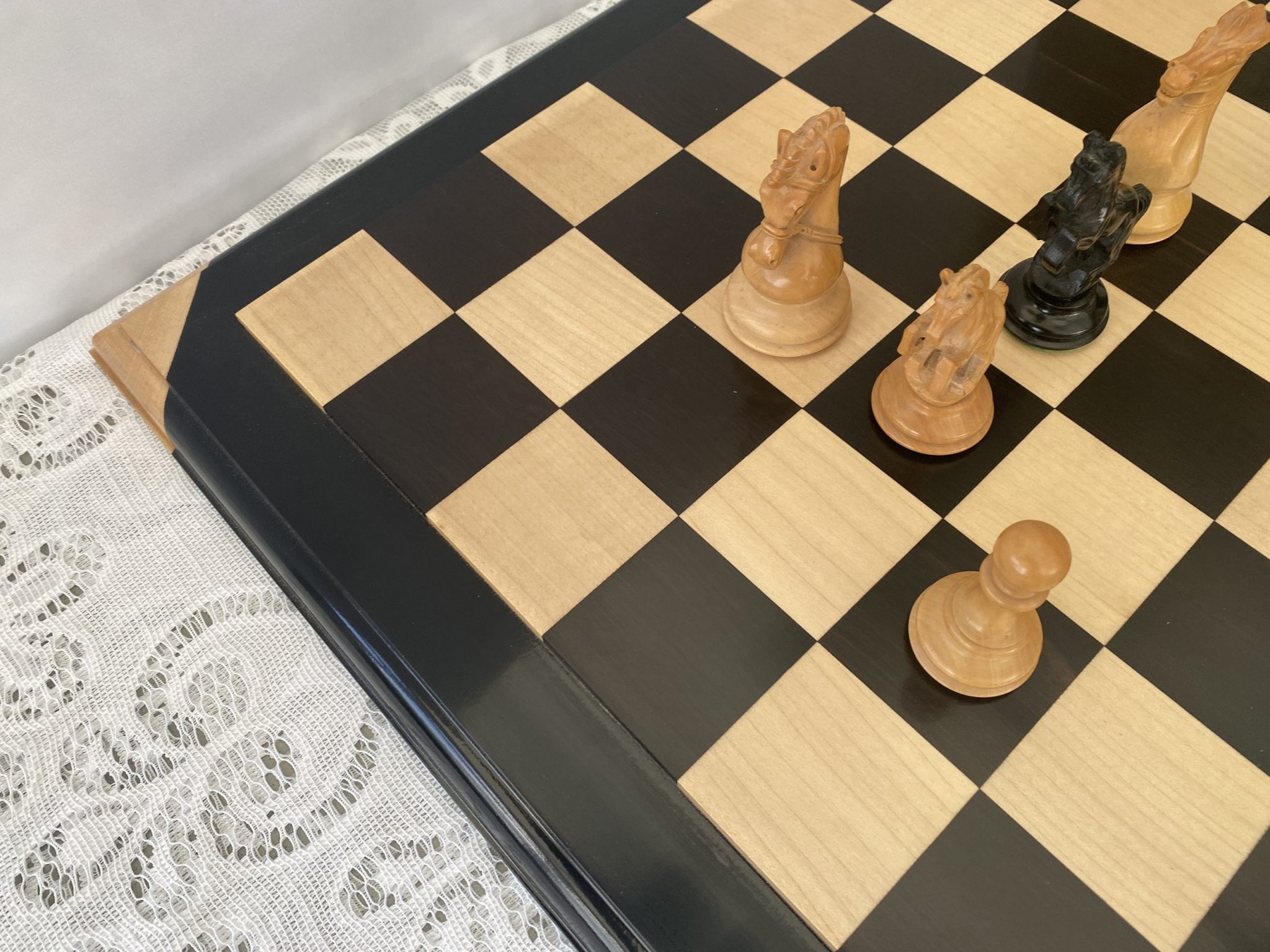 Large Luxury Square Contrasting Ebony Chess Board - ChessBaron Chess ...